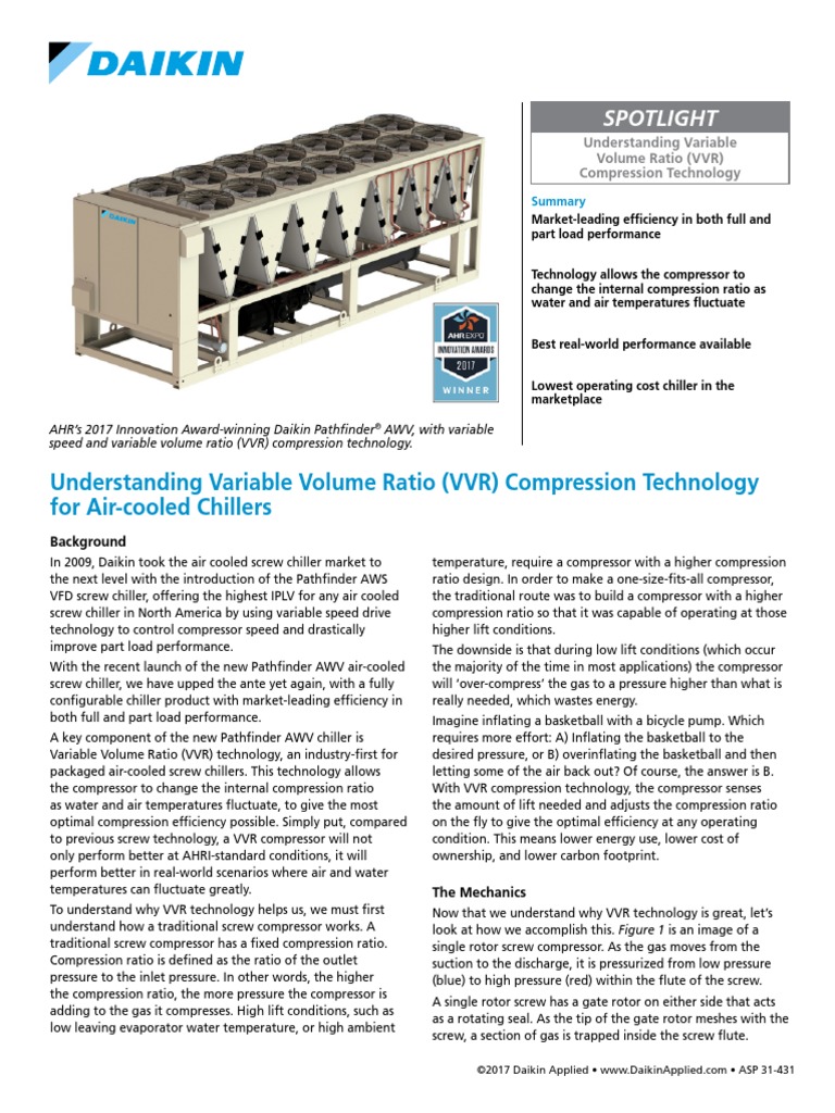 ASP31-431 Chiller Feature - Understanding Variable Volume Ratio VVR ...