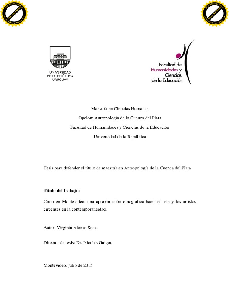 Virginia Alonso Sosa - Circo en Montevideo Una Aproximación Etnográfica ...