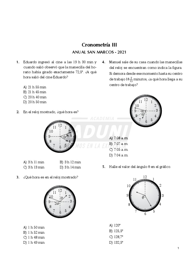 Domiciliaria RM Sem 29 | PDF | Hora | Reloj