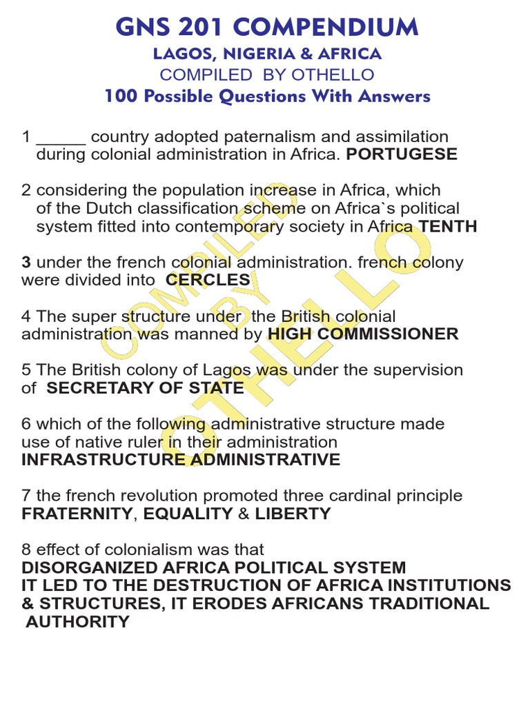 Othello Gns 201 Compedium | PDF