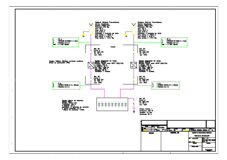 Diagrama Unilineal - Sistem FV | PDF