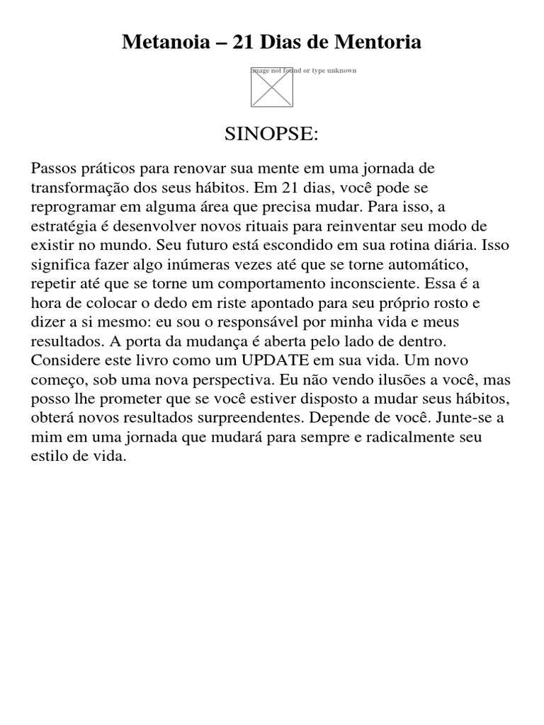 Metanoia - 21 Dias de Mentoria | PDF