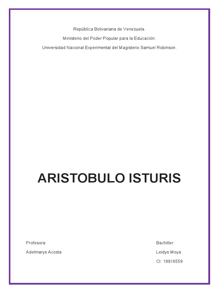 Aristóbulo Istúriz Vida y Obra | PDF | Gobierno | Venezuela