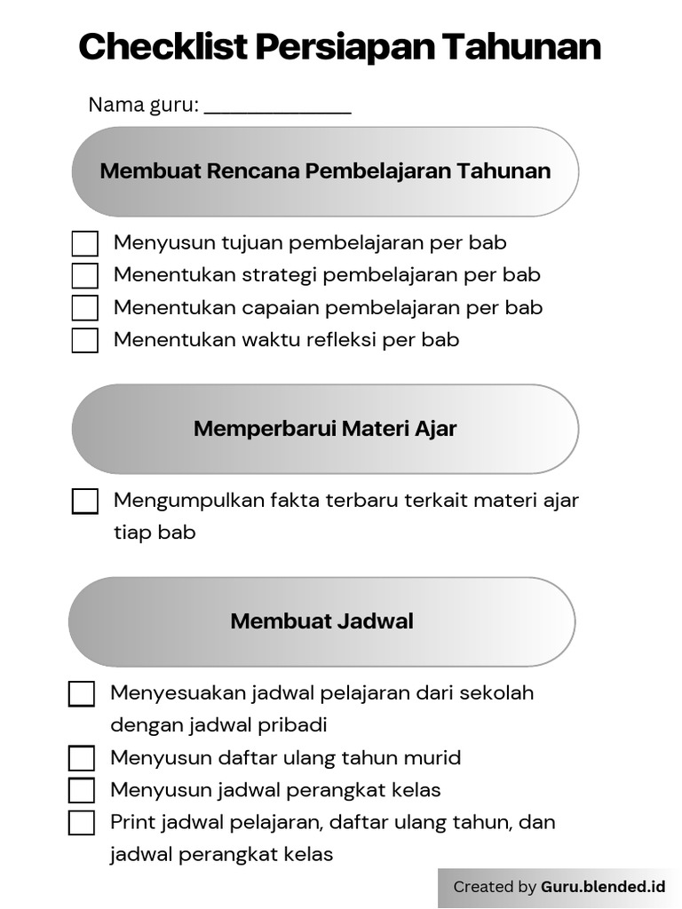 03 - Checklist Persiapan Tahunan-1 | PDF