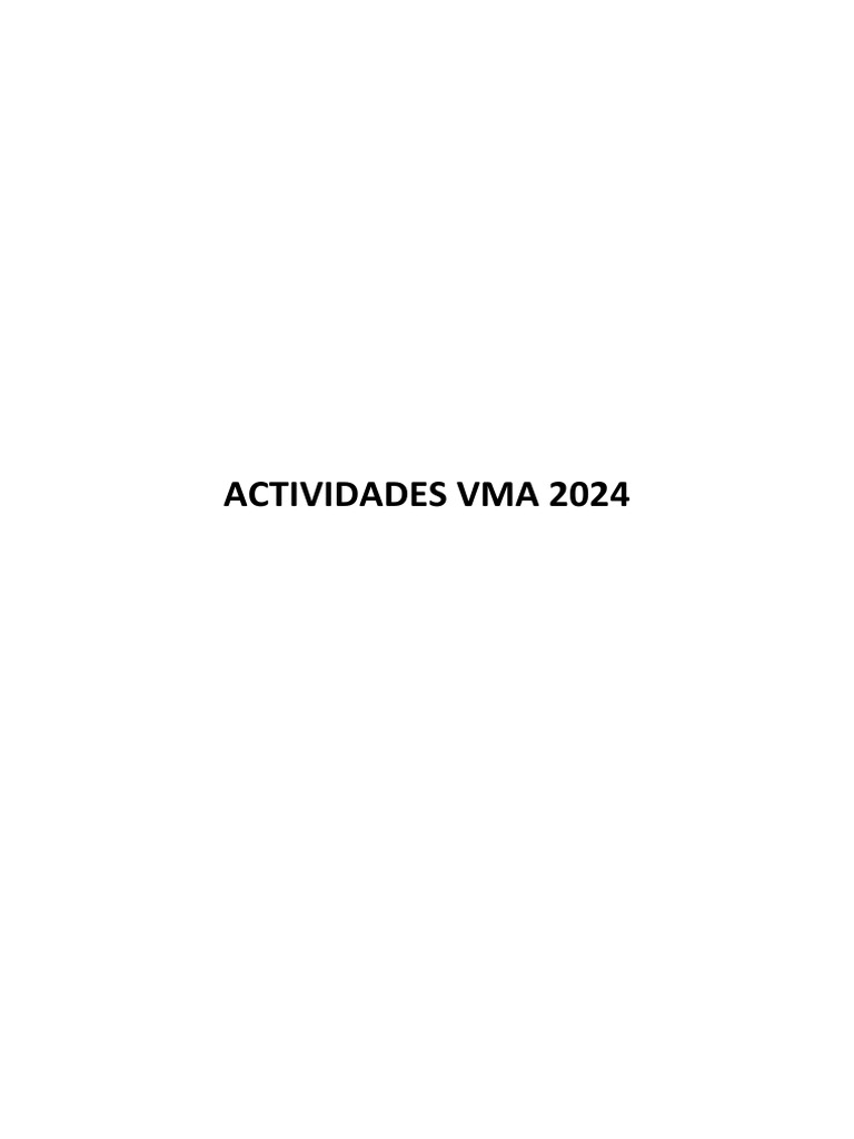 Actividades Del Vma 2024 | PDF