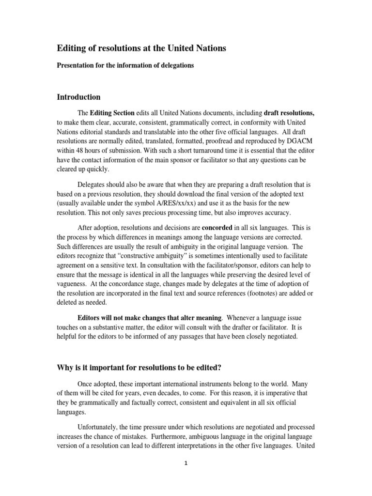 Format of UN Documents | PDF