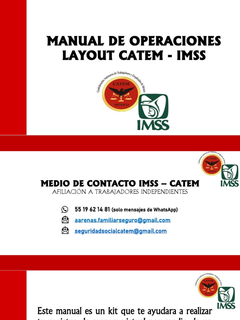 Manual de Operaciones Catem - Imss 2023 | PDF