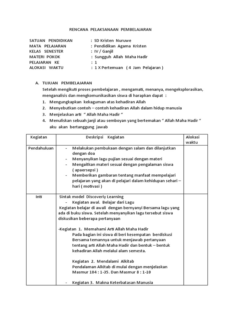 RPP KLS 4 Pel 1 | PDF