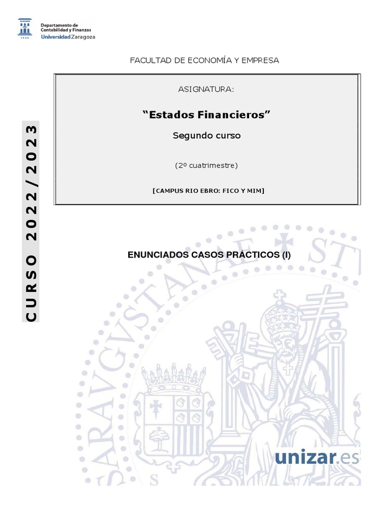 Enunciados Supuestos 2022-23 FICO Y MIM (I) | PDF