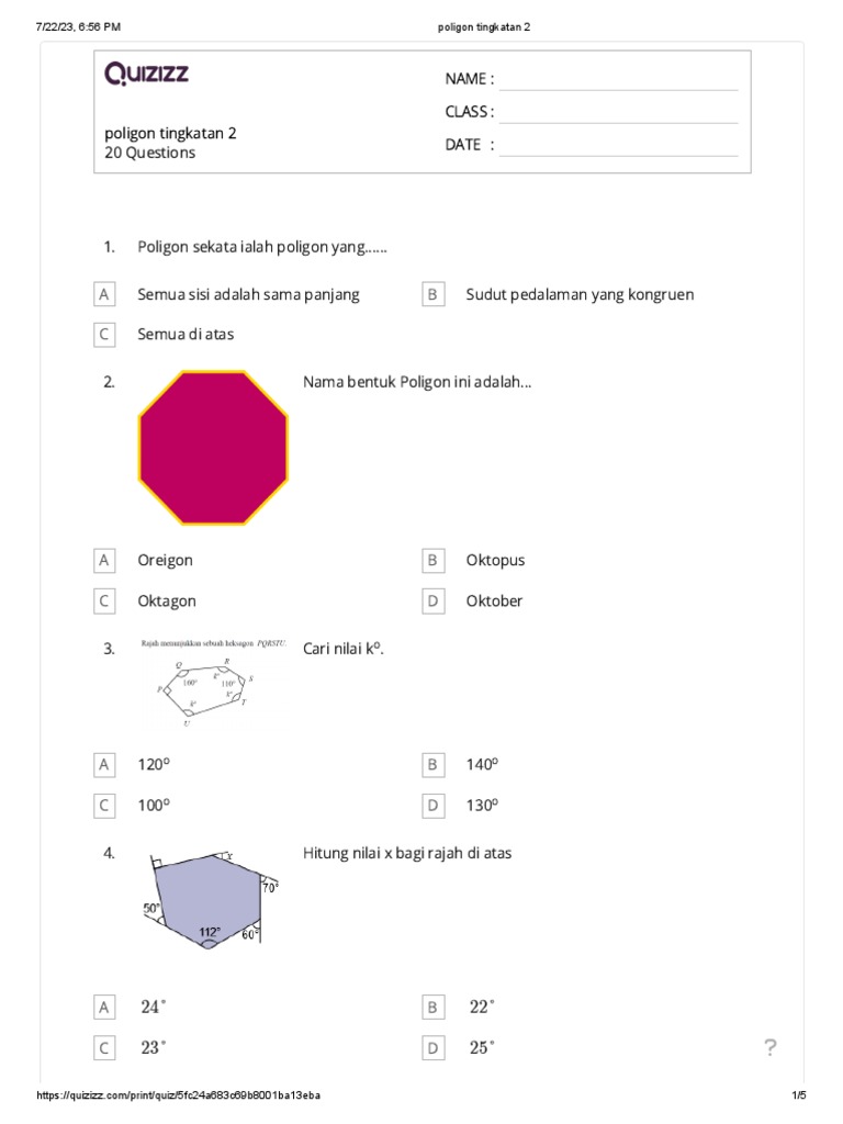 Poligon Tingkatan 2 | PDF