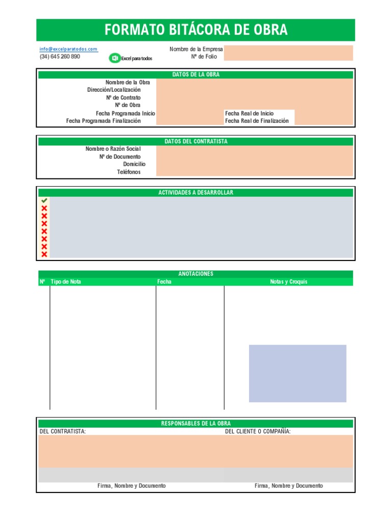 Bitacora de Obra | PDF