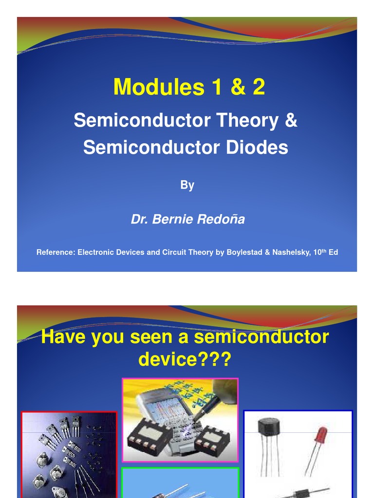 ECE101 Modules 1& 2 Semiconductor Theory Diode | PDF | Semiconductors ...