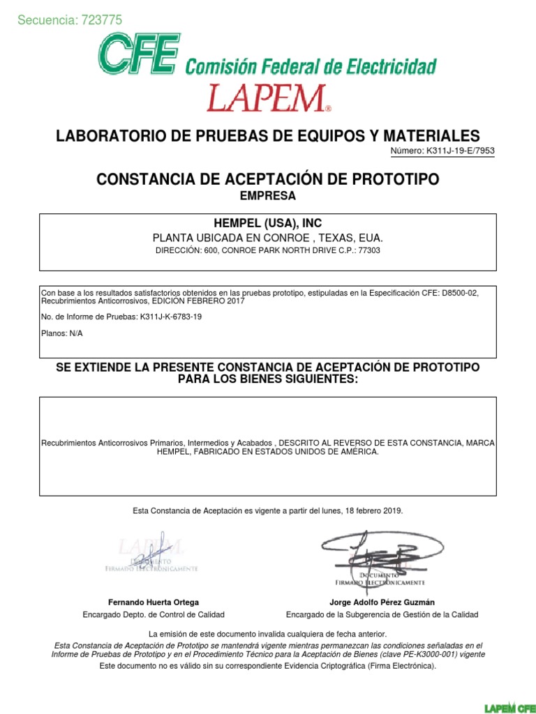 Constancia LAPEM Focus Product | PDF
