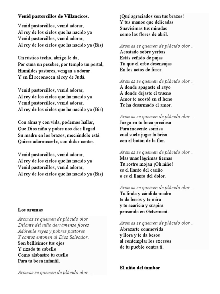 Venid Pastorcillos de Villancicos | PDF