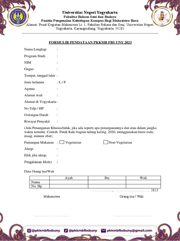 Formulir Pendataan Riwayat Penyakit | PDF