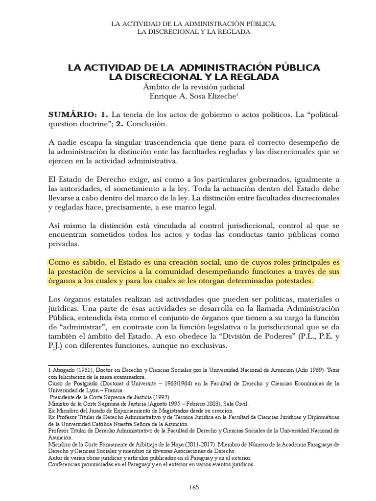 Actividad Reglada y Discrecional - Sosa - Elizeche | PDF | Juez ...
