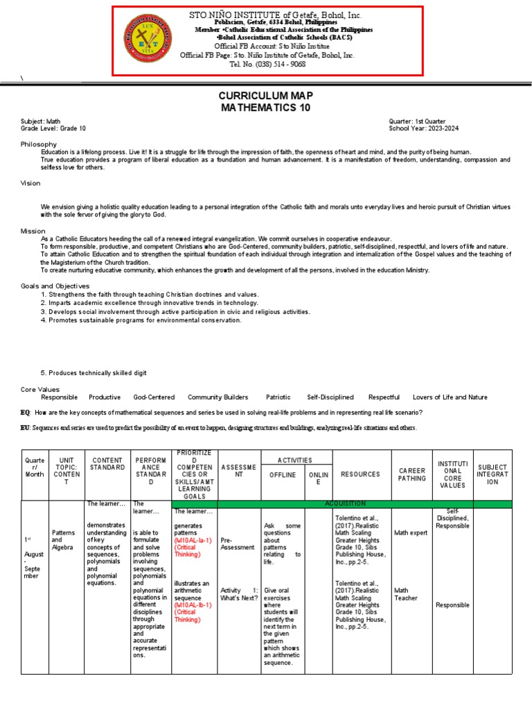 CM MATH 10 (1st QUARTER) | PDF