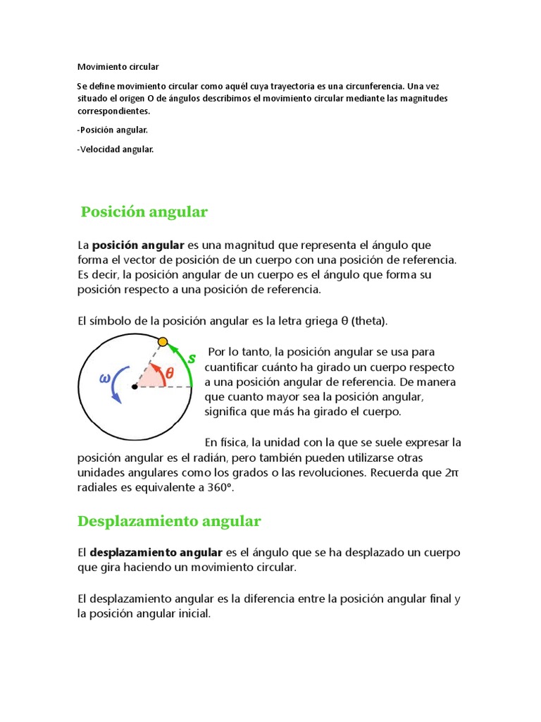 Movimiento Circular | PDF | Velocidad | Aceleración