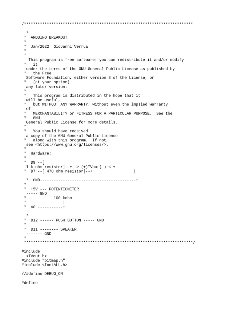 Arduino Code | PDF | Free Software | Matrix (Mathematics) Arduino Code | PDF | Free Software | Matrix (Mathematics)
