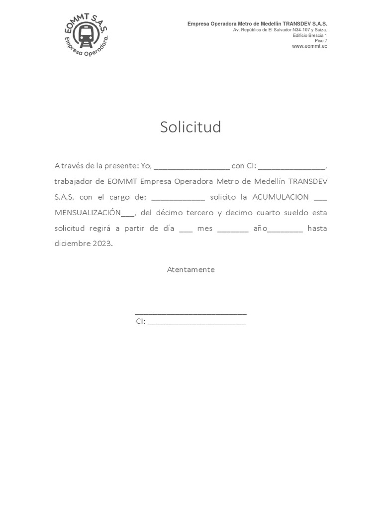Solicitud Acumulación Décimos | PDF Solicitud Acumulación Décimos | PDF