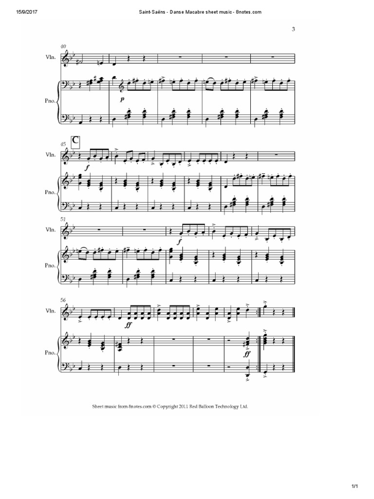 Saint-Saëns - Danse Macabre Sheet Music - 3 | PDF