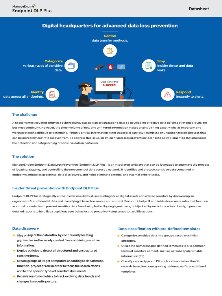 Endpoint DLP Plus Datasheet | PDF | Application Software | Computer Security