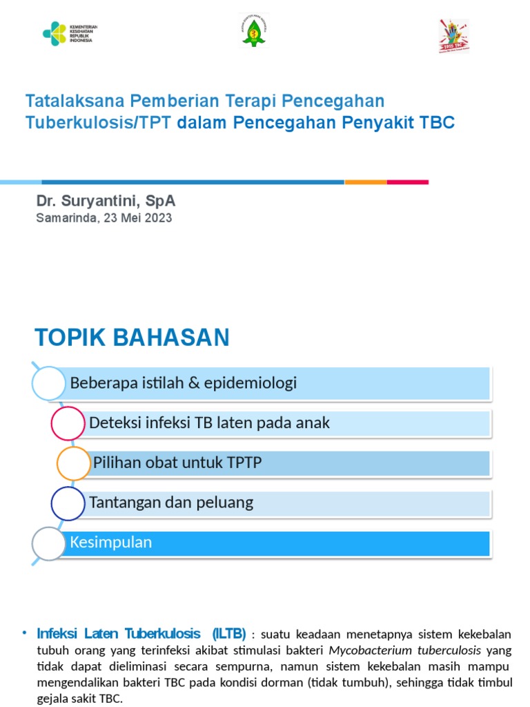 Tatalaksana TPT Dalam Pencegahan Penyakit TBC Hittoh | PDF