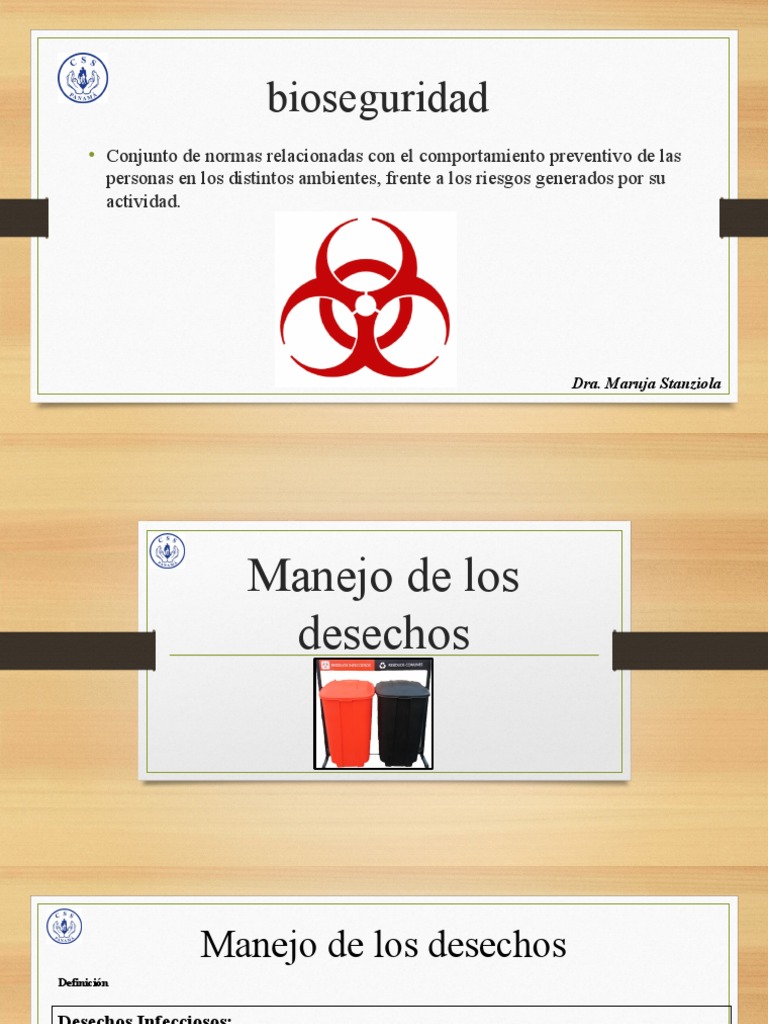 Presentación Manejo de Los Desechos Biológicos, Personal Sanitario ...