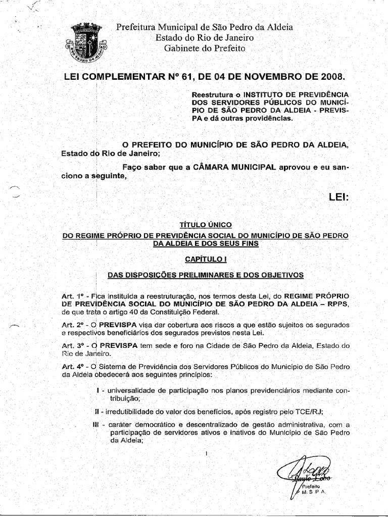 Lei Complementar 61 | PDF
