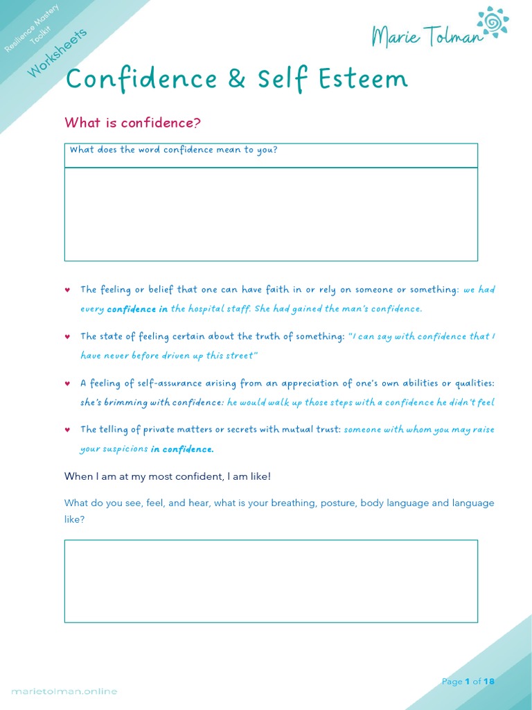 K RT 1 Confidence & Self Esteem | PDF