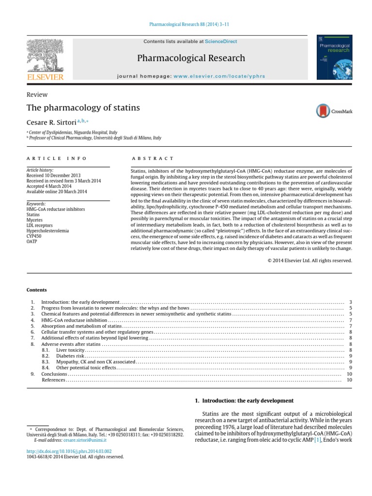 The Pharmacology of Statins | PDF