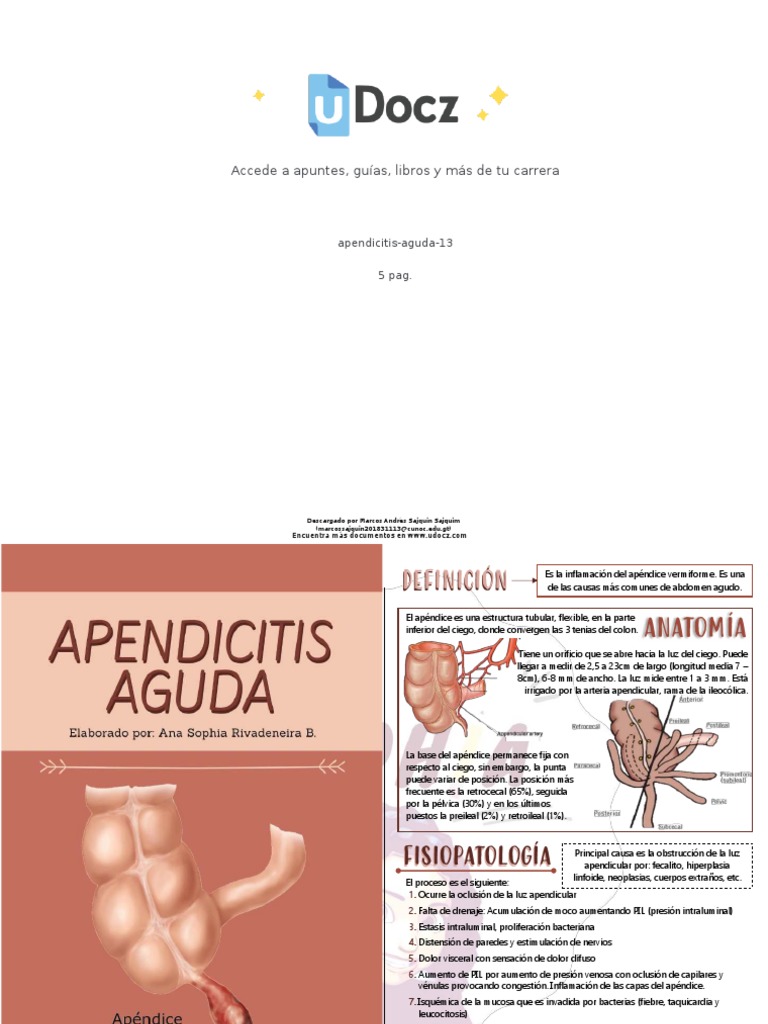UDOCZ Apendicitis | PDF | Medicina CLINICA | Síntomas y signos