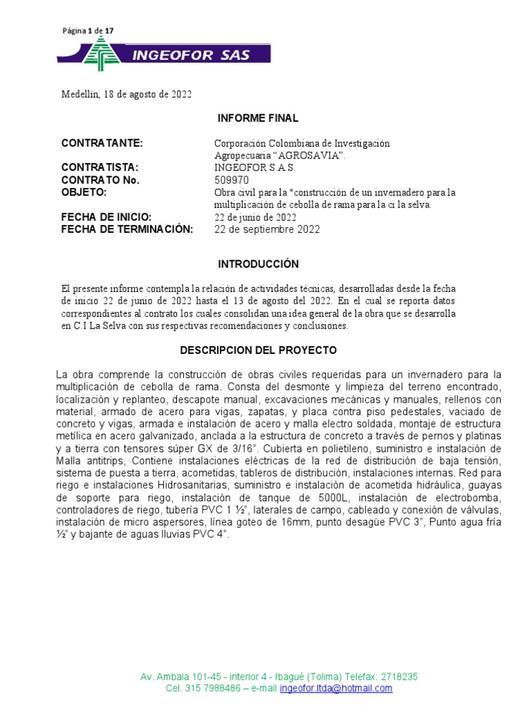 Modelo para Informe de Actividades 30% | PDF