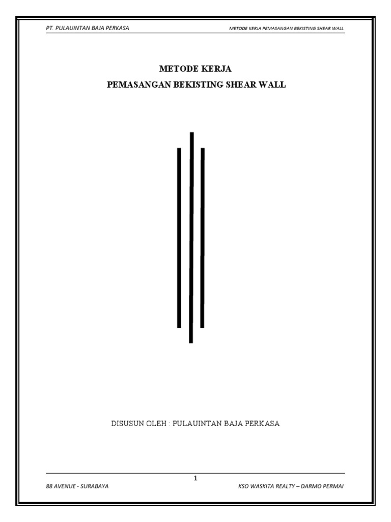 Metode Kerja Pemasangan Bekisting Shear Wall | PDF