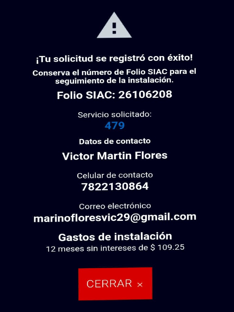 Confirmación de Solicitud SIAC | PDF