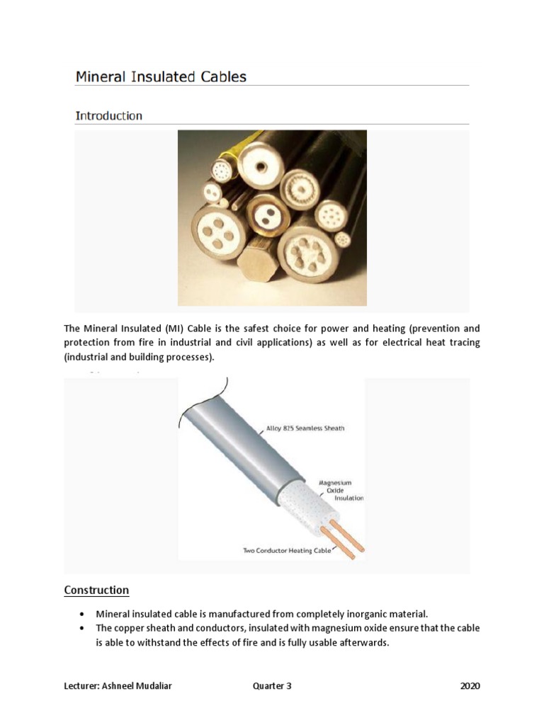 Advantages Of Mineral Insulated Cables Pdf