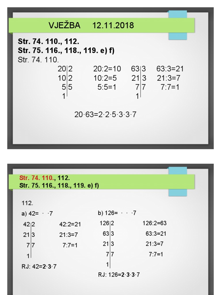 38,37 Vjezba Rastava Broja Na Proste Faktore | PDF
