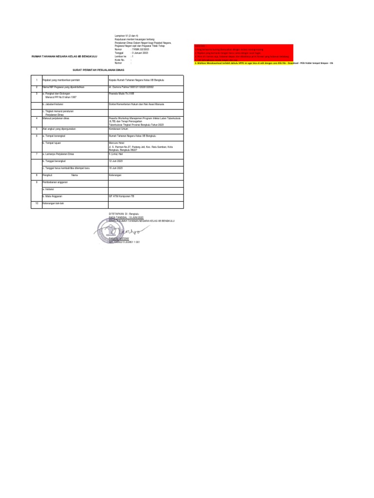 Contoh SPPD ILTB | PDF