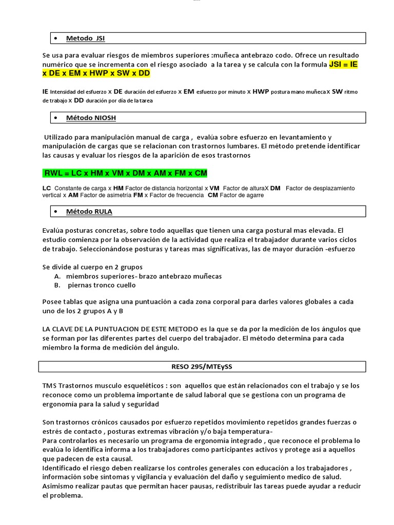Resumen para Final Ergo | PDF | Factores humanos y ergonomía | Riesgo