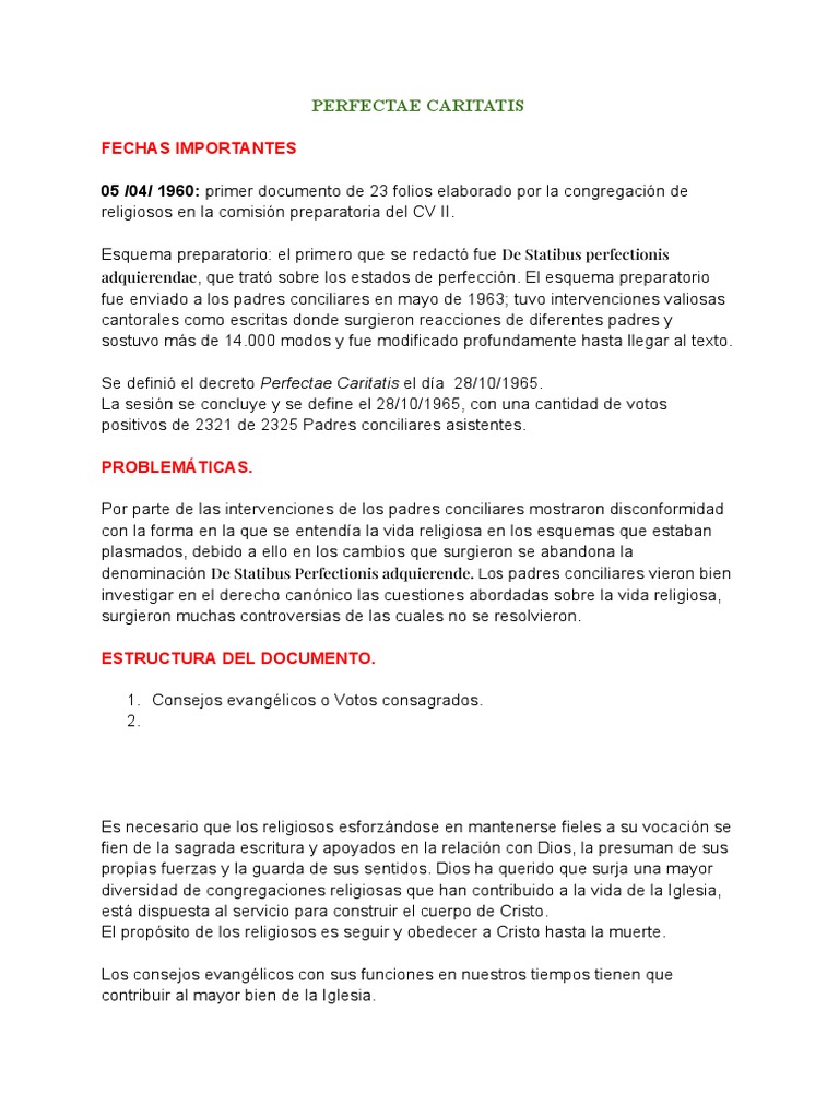 Perfectae Caritatis | PDF