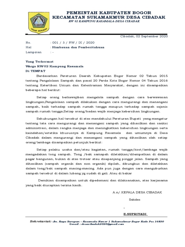 HIMBAUAN KEBERSIHAN 2020 Baru | PDF