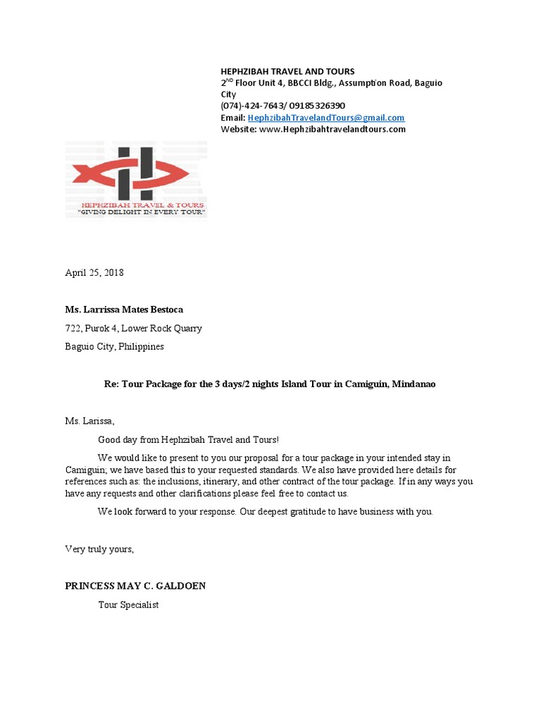 Tour Package Sample | PDF | Meal | Lunch