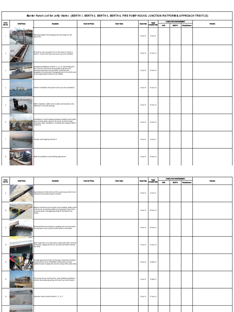 Master Punch List - LPSF-B - Final (No Name) | PDF
