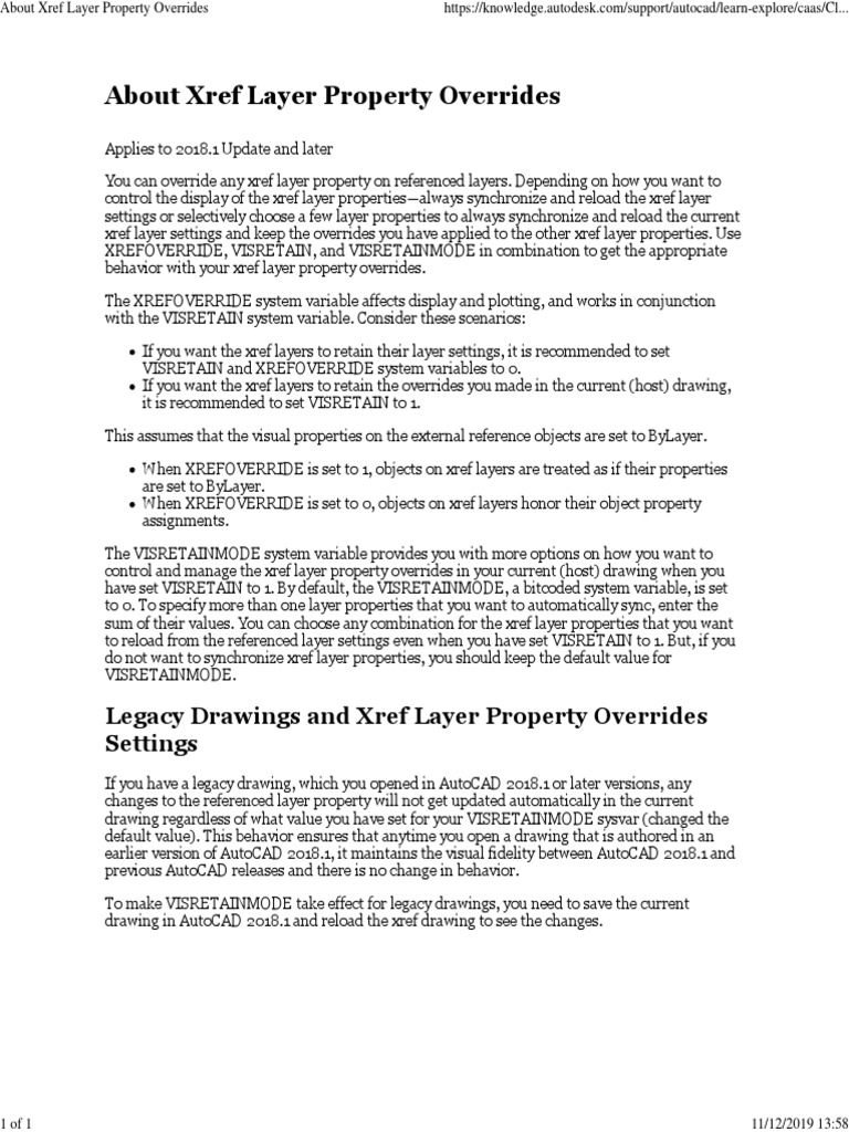 About Xref Layer Property Overrides | PDF