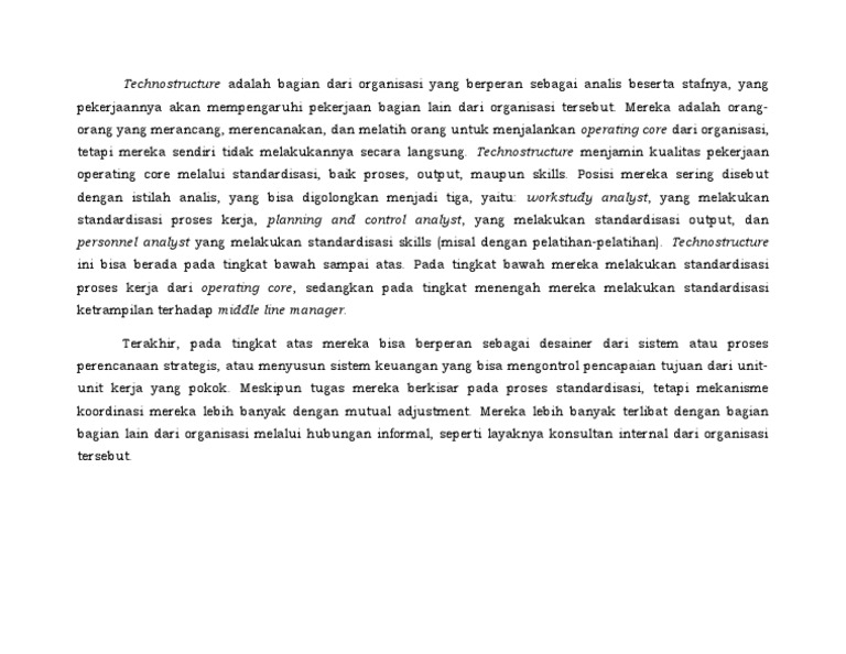 Definisi dan Peran Technostructure | PDF
