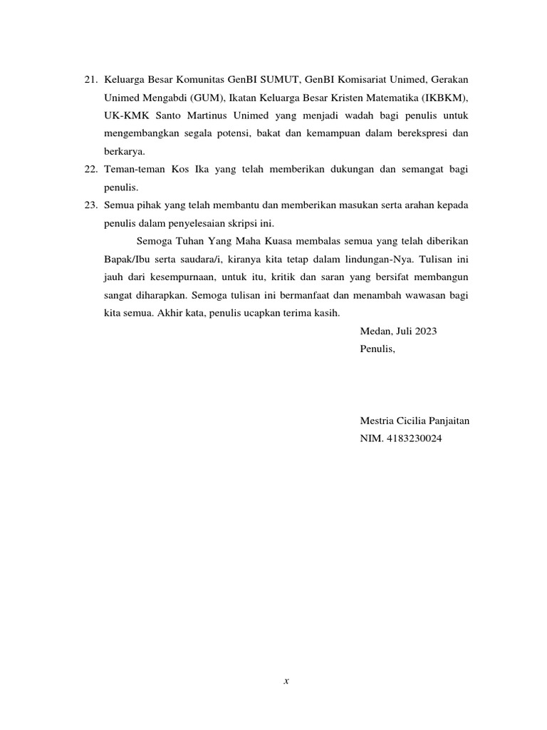 Contoh Kata Pengantar Skripsi Pdf