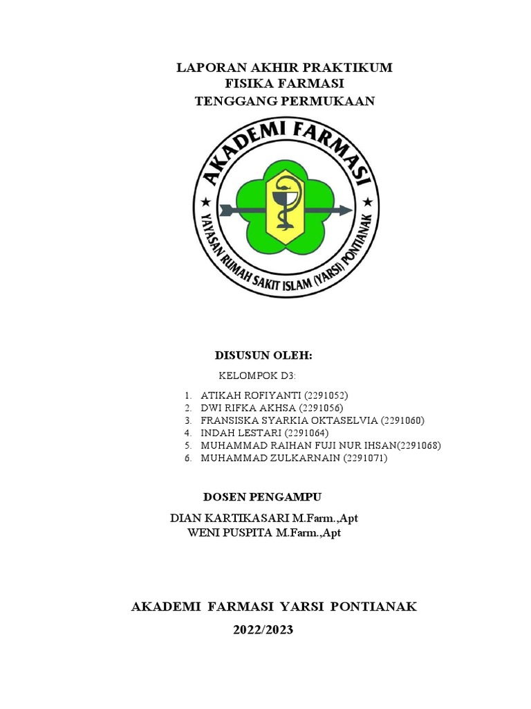 Laprak Fisika Farmasi Gel 1 Kel 3 Kelas D | PDF