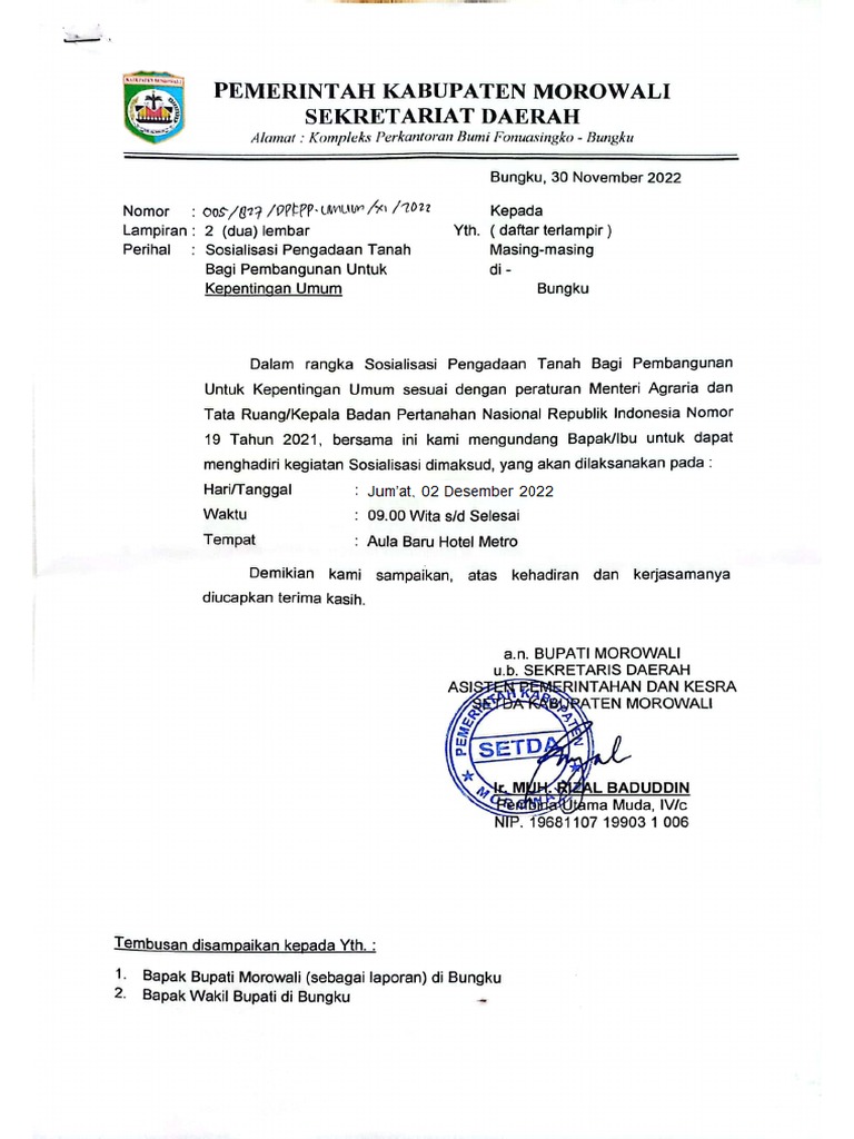 Surat Kegiatan Sosialisasi | PDF