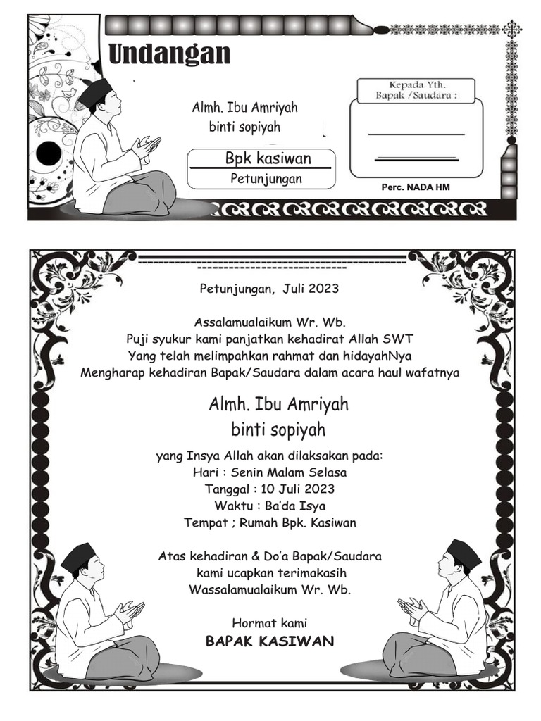 Undangan Mendak 1 | PDF