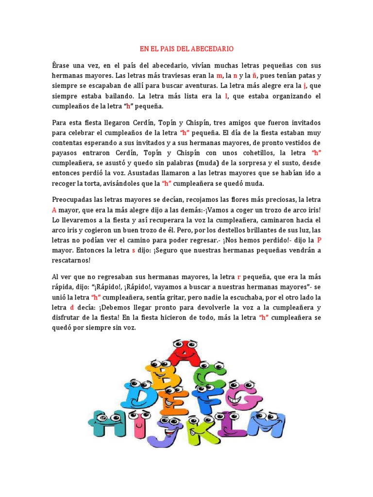 Cuento en El Pais Del Abecedario | PDF